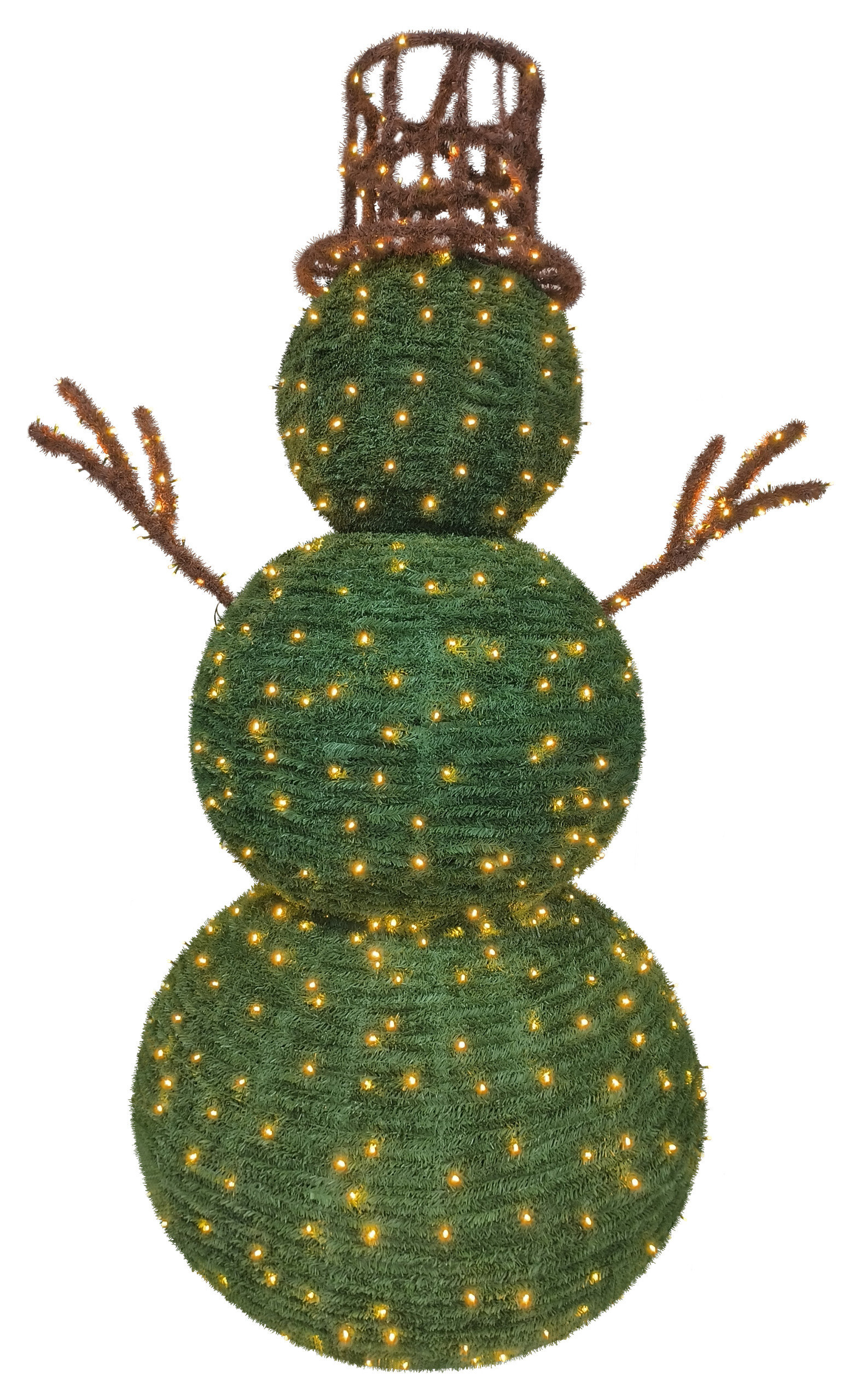 6.5' Pre-Lit Commercial Topiary Snowman Outdoor Christmas Decoration ...