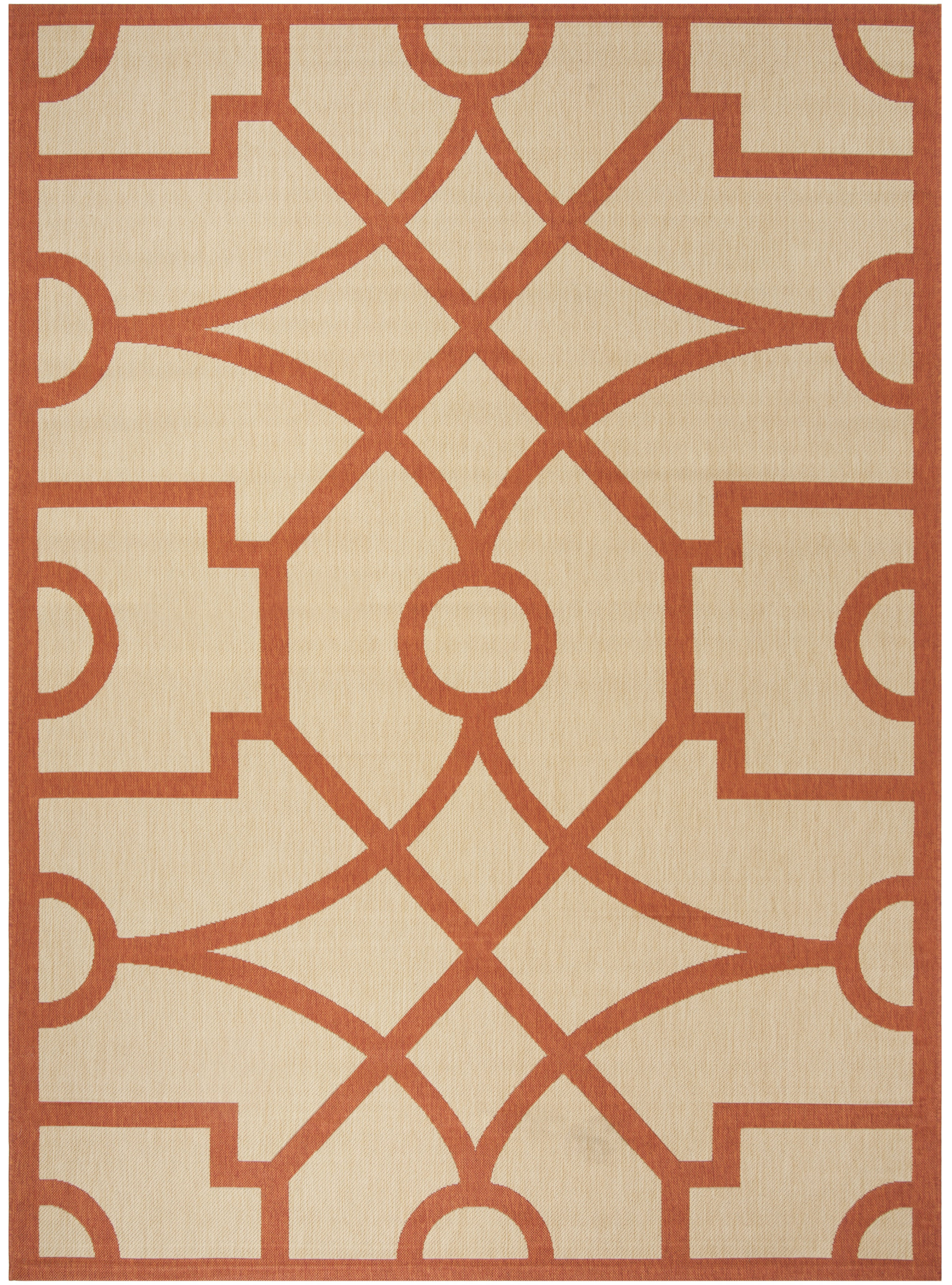 Safavieh Martha Stewart Fretwork Rug, Beige and Terracotta, 8'x11'2 ...