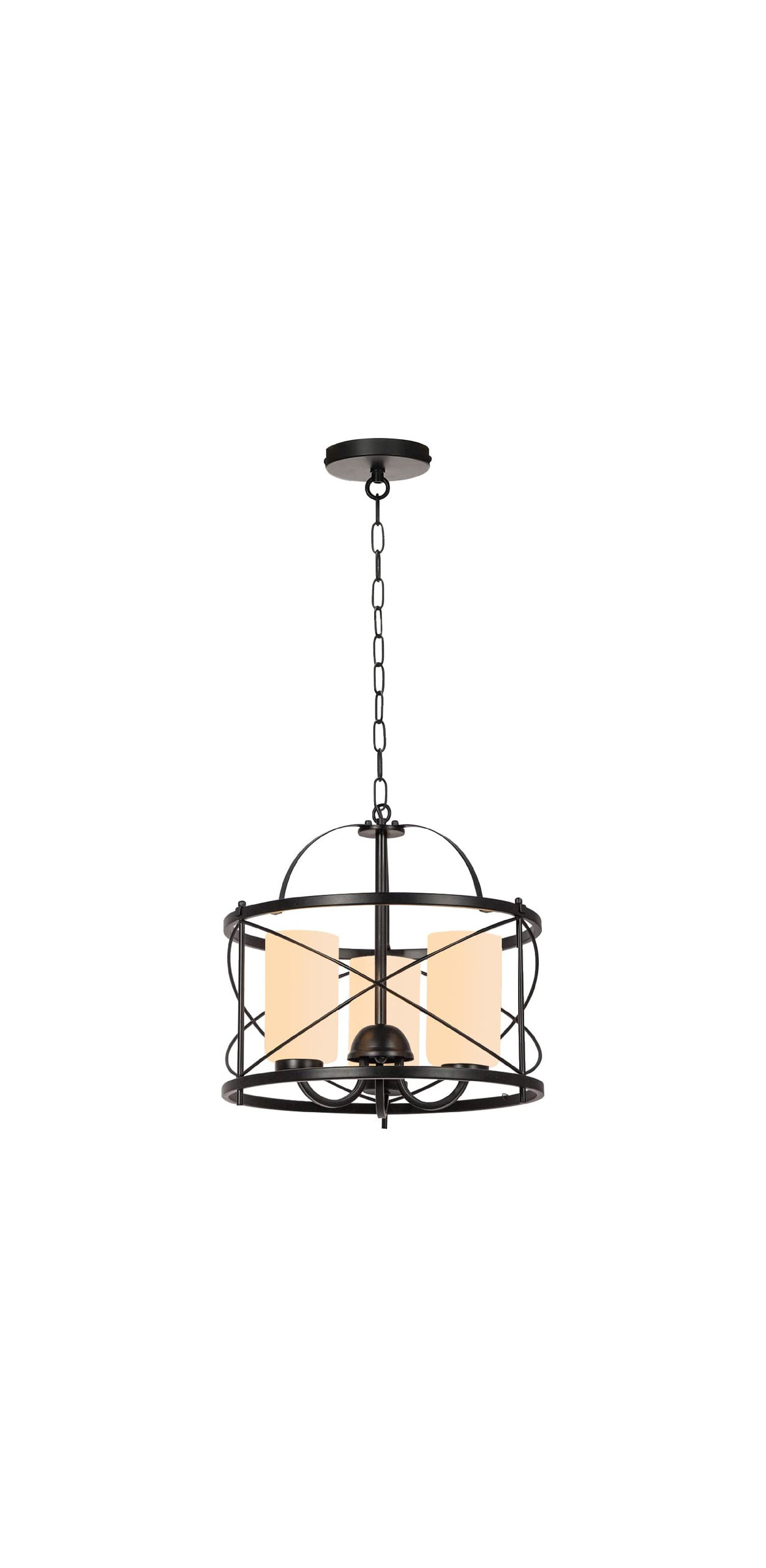 Vintage Caged Lighting Black Farmhouse Chandeliers Glass Ceiling Light ...