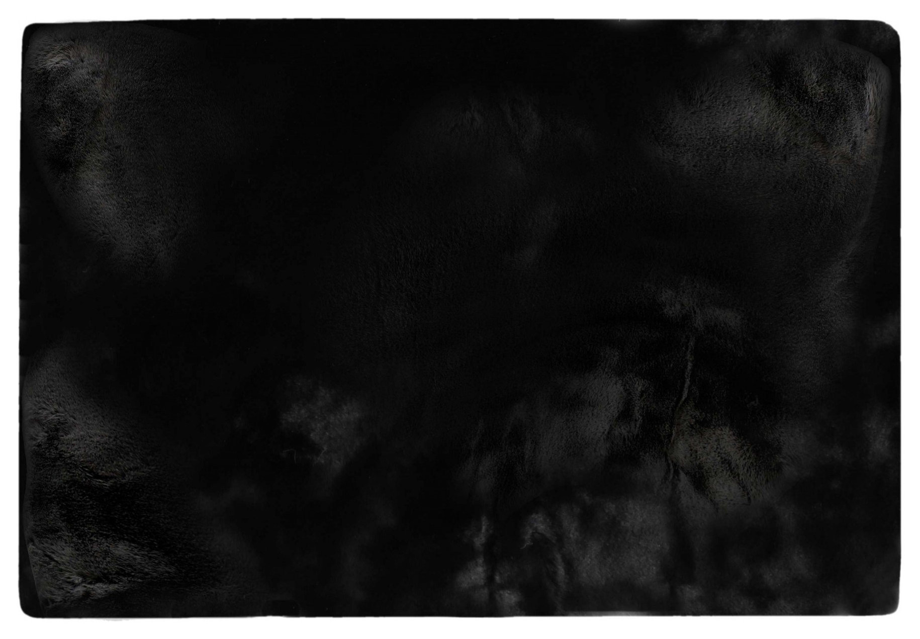 Luxe Faux Rabbit Fur Rectangular Rug 5' X 8' - Black - Contemporary ...