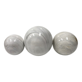 Marble Look Orbs Set of 3 - Contemporary - Decorative Objects And ...