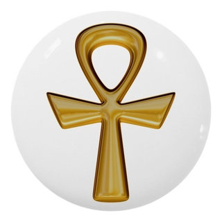 Ankh Ceramic Cabinet Drawer Knob - Contemporary - Cabinet And Drawer ...