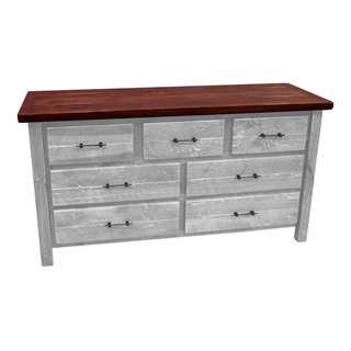 Rustic Barn Wood Style Timber Peg 7-Drawer Dresser - Farmhouse - by ...