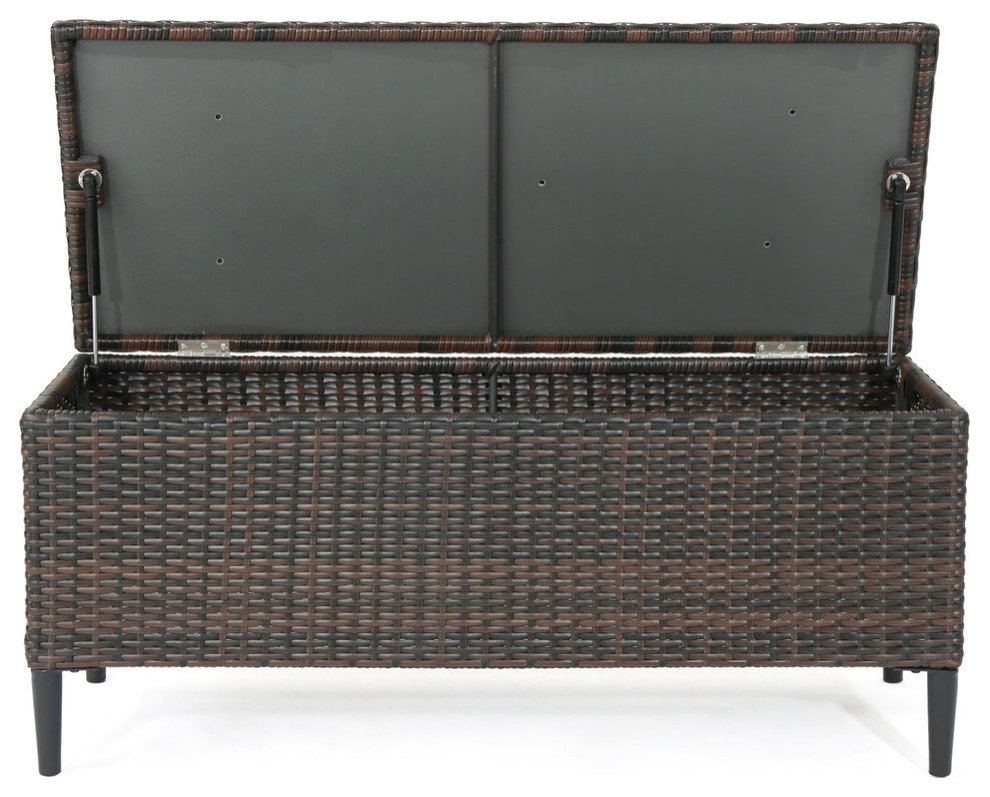 GDF Studio Irene Outdoor Wicker Storage Chest - Tropical - Deck Boxes ...