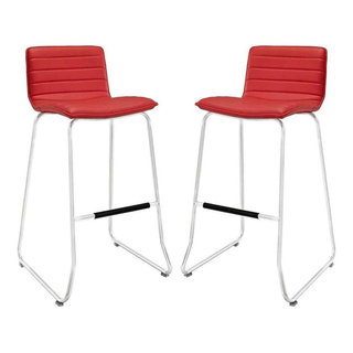 Dive Bar Stool Faux Leather, Set of 2 - Contemporary - Bar Stools And ...