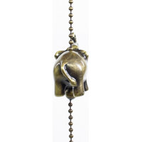 Elephant Antique Metal Ceiling Fan Pull, 2"h with 12" Antiqued Brass ...