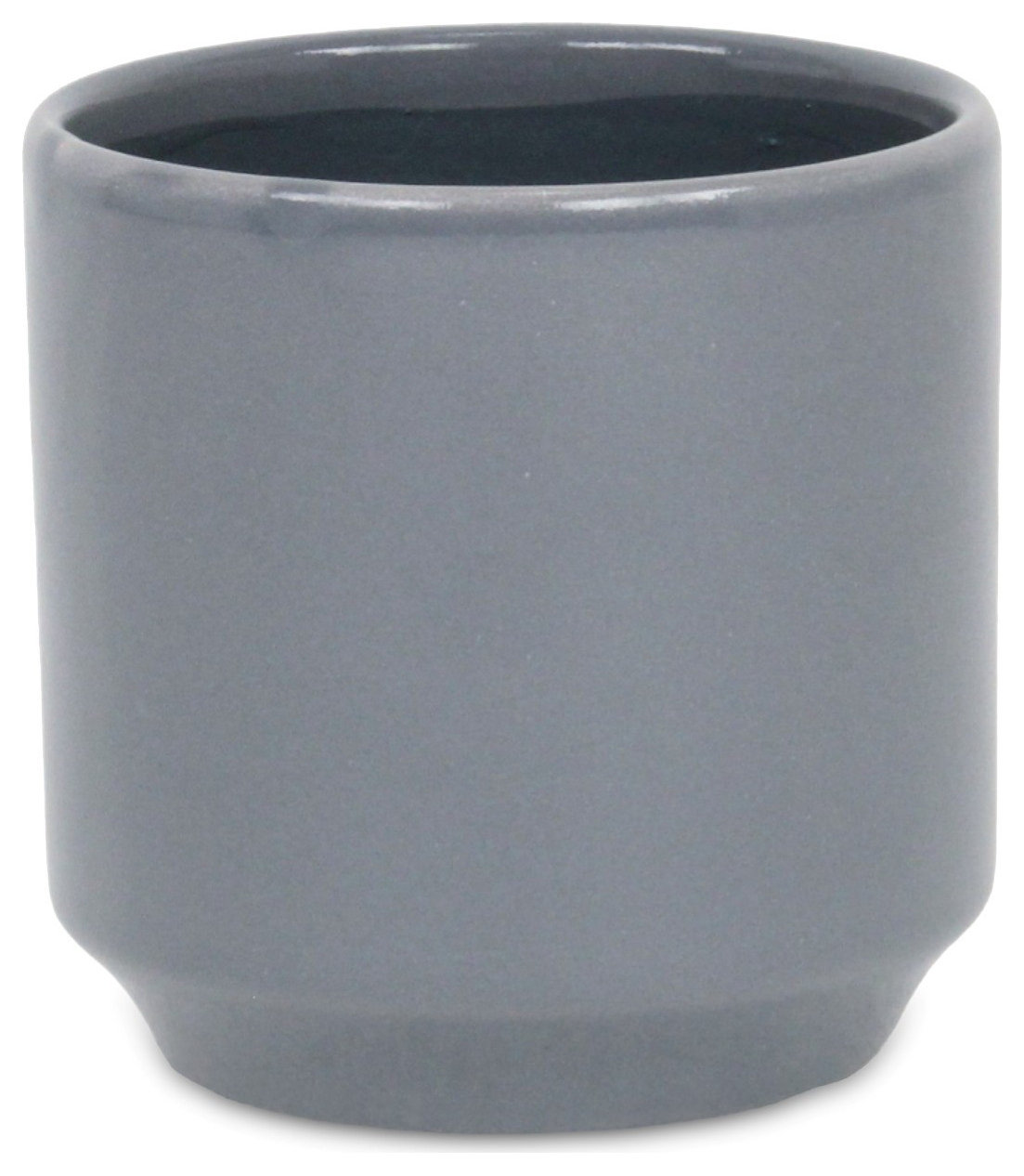 Elegant Gray Ceramic Pot - Medium - Transitional - Indoor Pots And ...