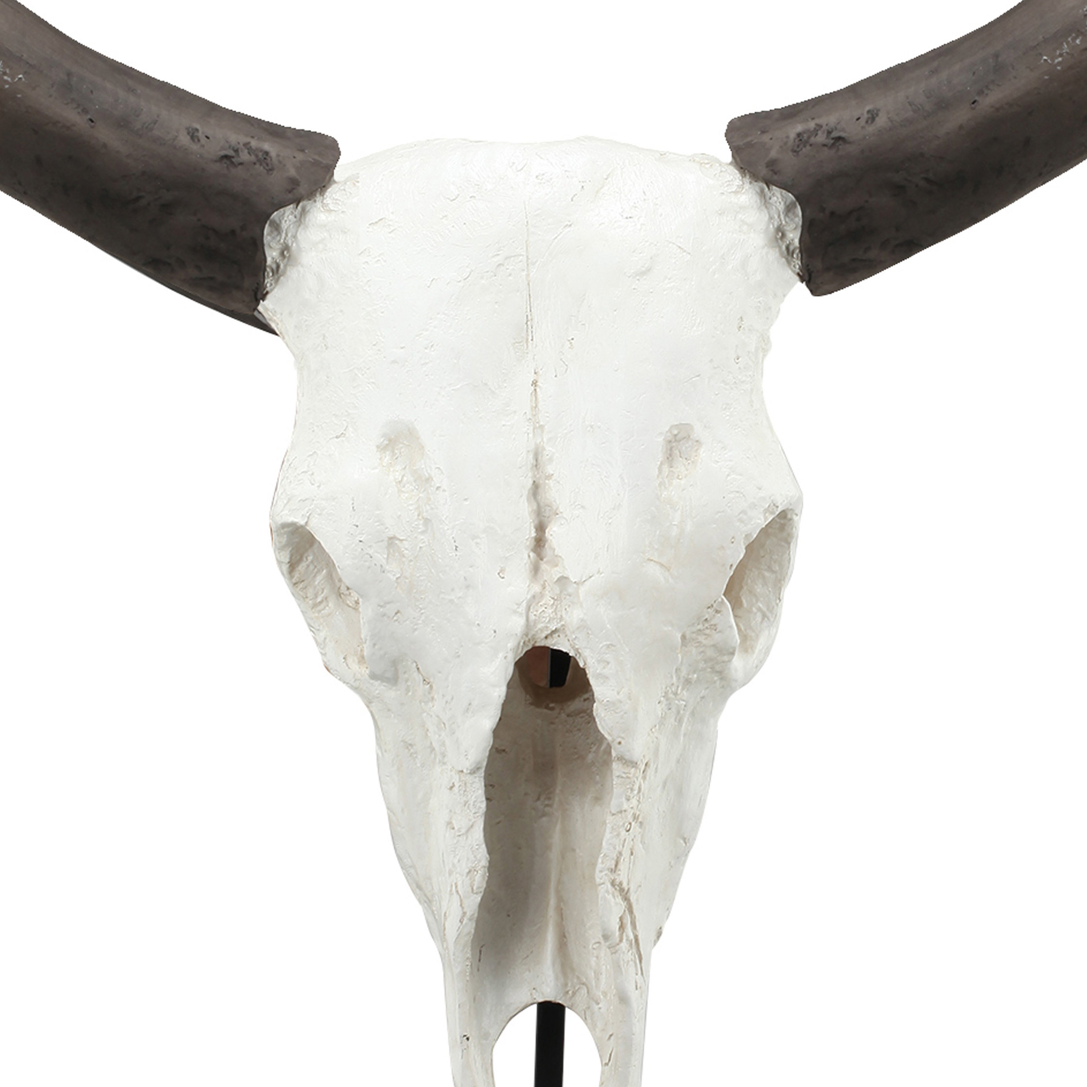 Benzara BM285592 26" Cow Skull Accent Table Decoration, Metal Block ...