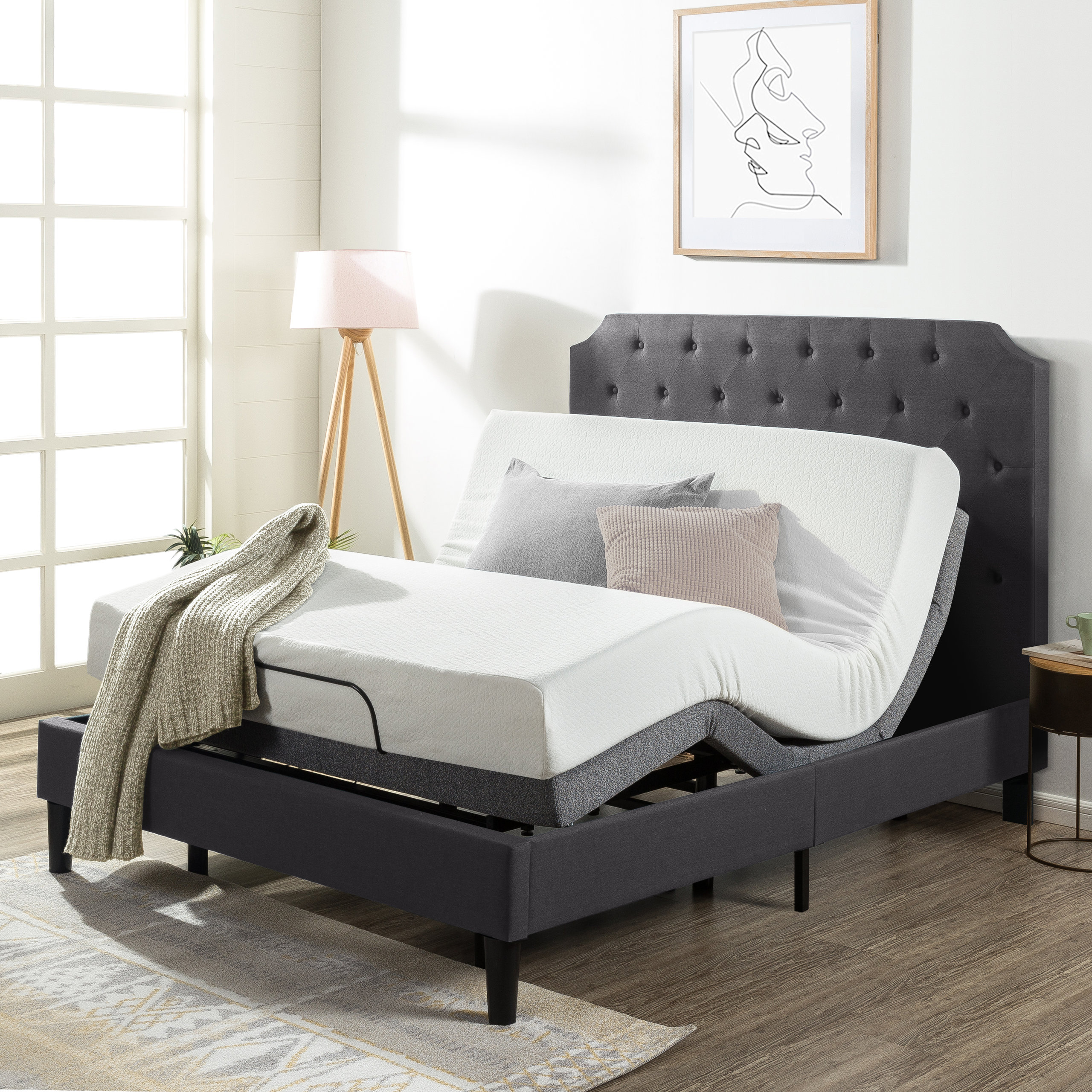 Genie 500 Adjustable Bed Base, Wireless Remote, Dual USB Ports, Queen ...