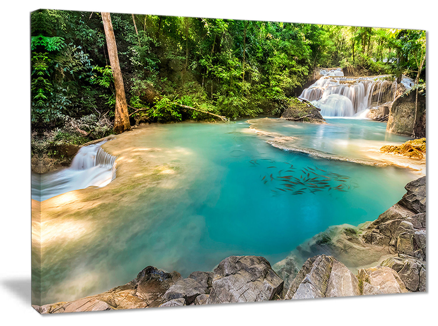 "Erawan Waterfall Top View" Photography Canvas Art Print, 40"x30 ...