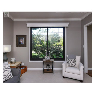 Black Sliding Window in Chic Living Room - Renewal by Andersen Bay Area ...