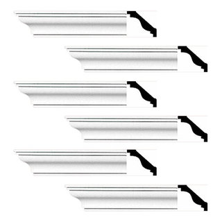 Cornice White Urethane Pleasance Simple Design 6 Pieces Totaling 576 ...