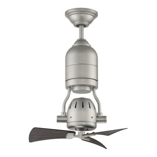 18" Bellows Uno, Painted Nickel Finish, Greywood blades - Transitional ...