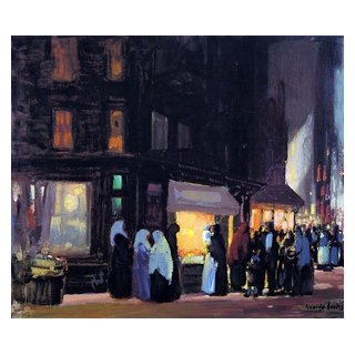 George Luks Bleeker and Carmine Streets 20"x25" Premium Canvas Print ...