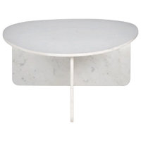 White Marble Coffee Table, OROA Brandon - Transitional - Coffee Tables ...