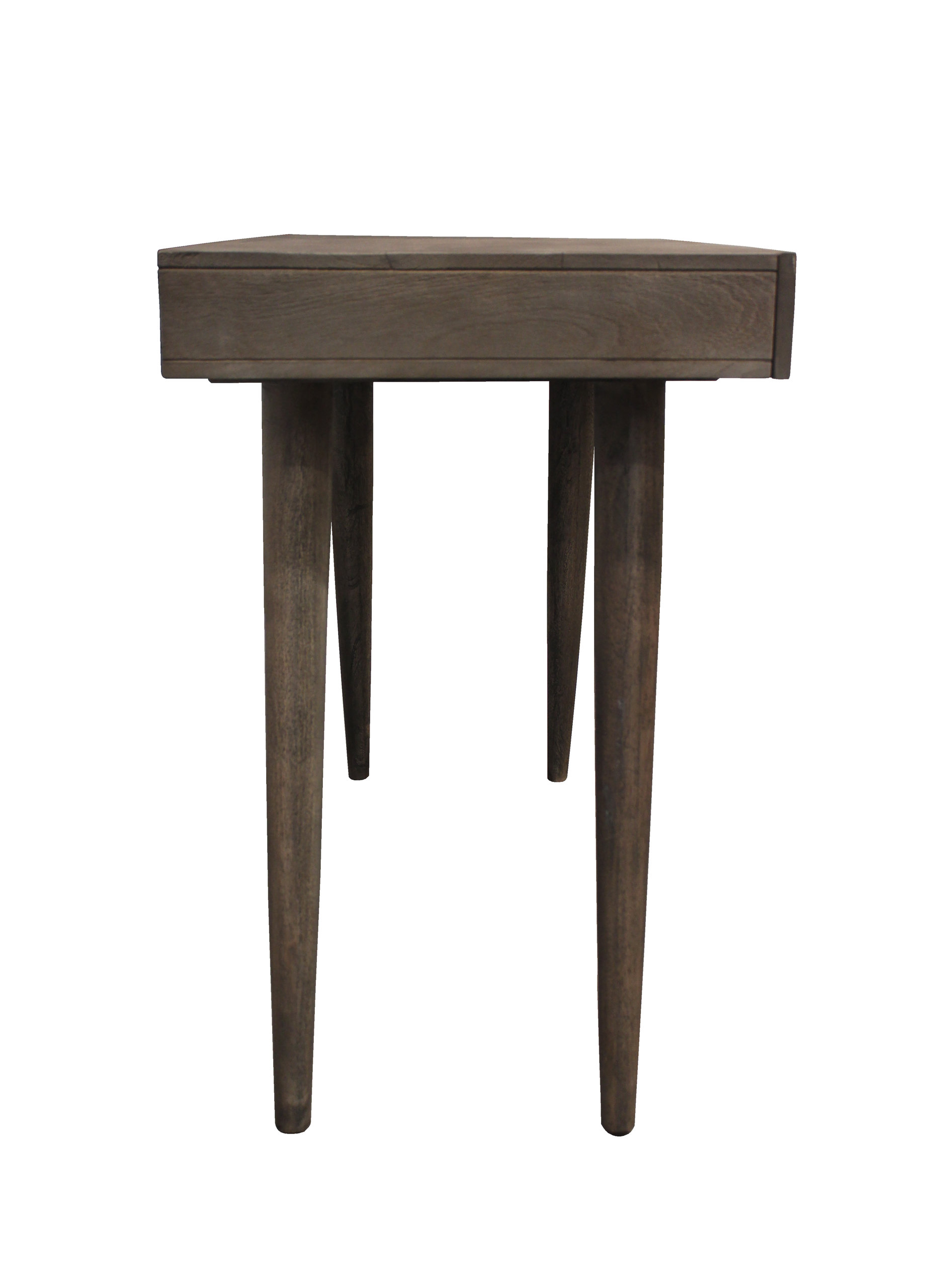 Benedict Gray Acacia Solid Wood 2 Drawer Desk - Midcentury - Desks And ...