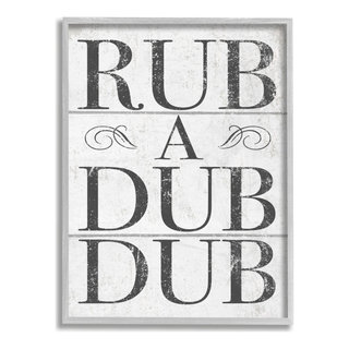 Stupell Industries Rub A Dub Dub Typography Planked Look, 11 x 14 ...