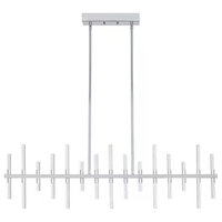 Alsy 43"W Modern Chic LED Chrome Finish Island Pendant Dining Light ...