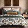 3-Piece Ranch Life Reversible Comforter Set, Duffle Bag, Super Queen ...
