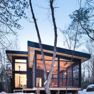 75 Beautiful Rustic Black Exterior Home Pictures & Ideas | Houzz