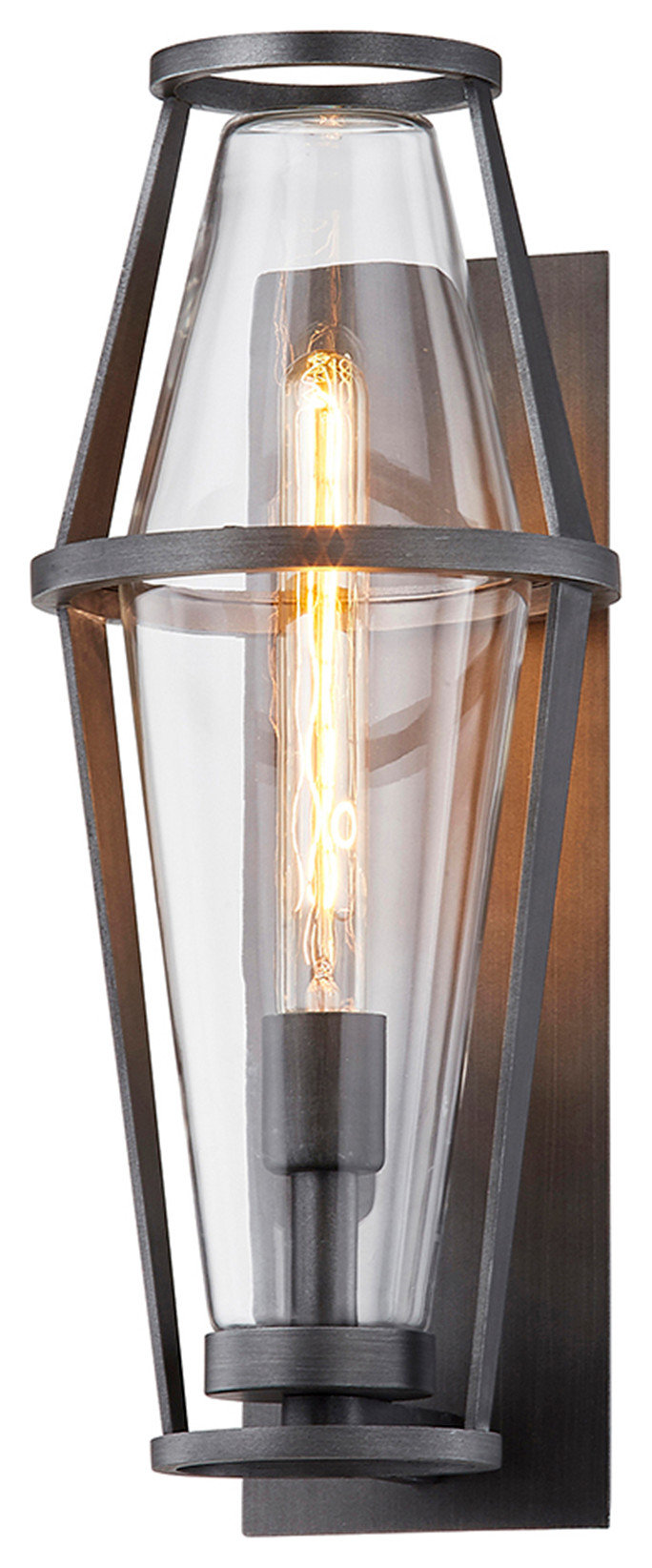 Prospect 1 Light 18.75" Wall Sconce - Graphite Finish - Clear Glass ...