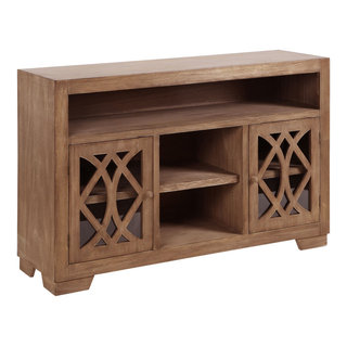 Saddle Sand Two Door Wooden Entertainment Stand 34"H56"Wx14"D ...