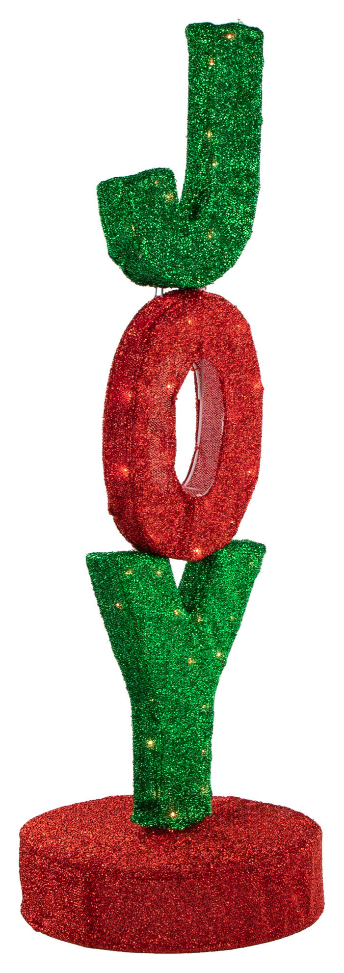 39" Lighted Red and Green Joy Outdoor Christmas Sign Decoration ...