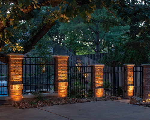 Brick Pillars With Lighting Home Design Ideas, Pictures, Remodel and Decor