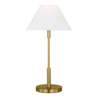 Porteau Table Lamp, 1-Light, LED, Satin Brass, 23" - Transitional ...