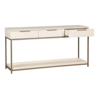 Rebel Console Table With Drawers Champagne Gold Cream, Cream ...