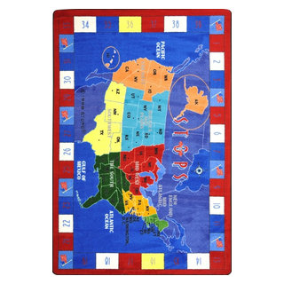 Kid Essentials, Geography & Environment STOPS Rug, 7'8" x 10'9 ...