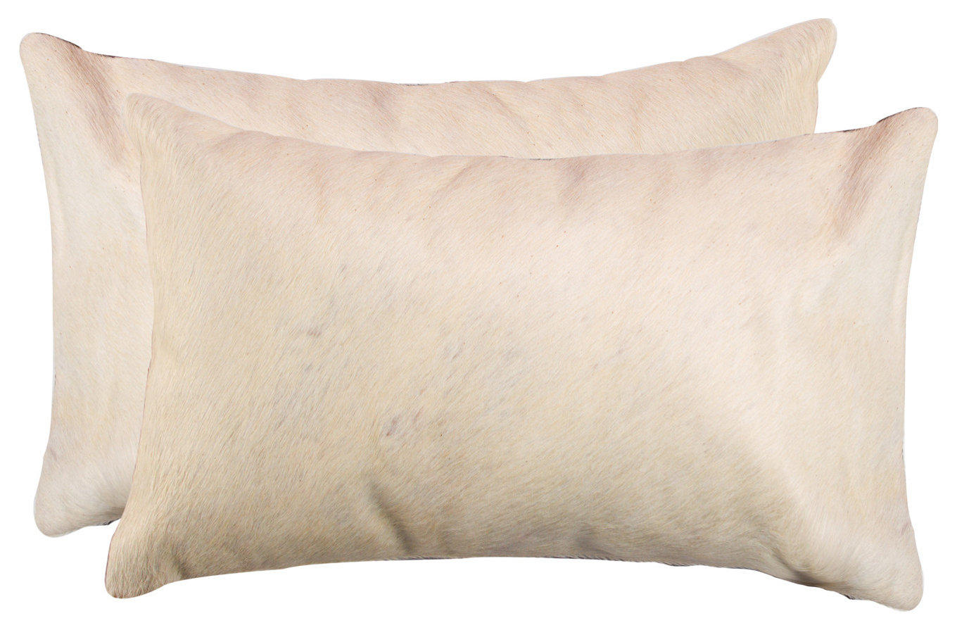12"x20"x5" Natural Cowhide Pillow, Set of 2 - Southwestern - Decorative ...