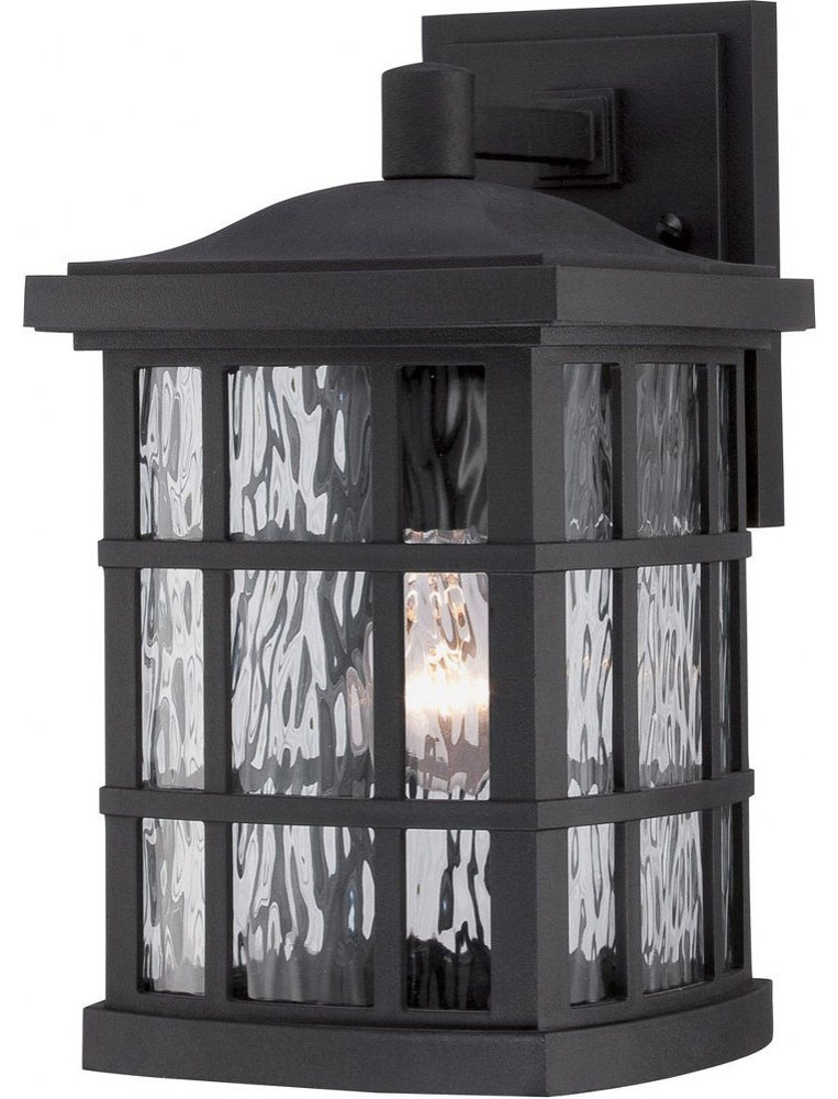 13 Inch Medium Outdoor Wall Lantern Transitional Plastic-Mystic Black ...