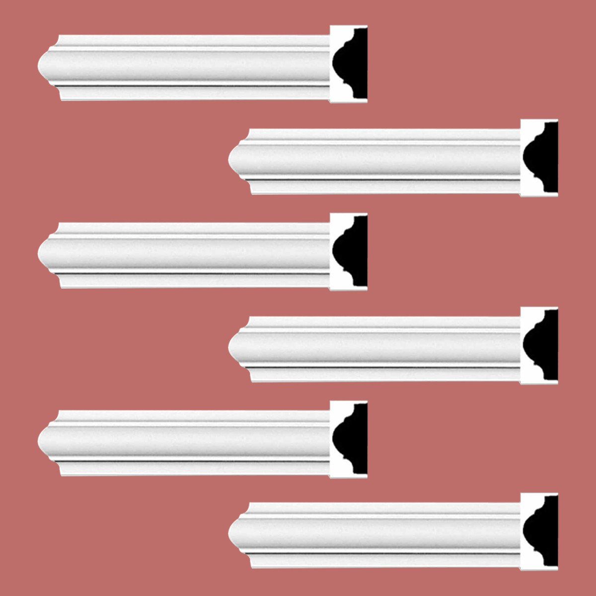 Cornice White Urethane Simple Design 6 Pieces Totaling 570" Length ...