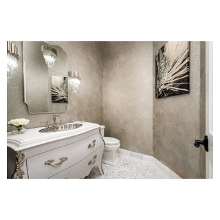 Gold Powder Room - Modern - Powder Room - Phoenix - by Fratantoni ...