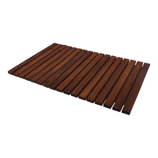 Nordic Style Teak Wood Oiled String Shower Mat with Rubber Feet 23.62 ...