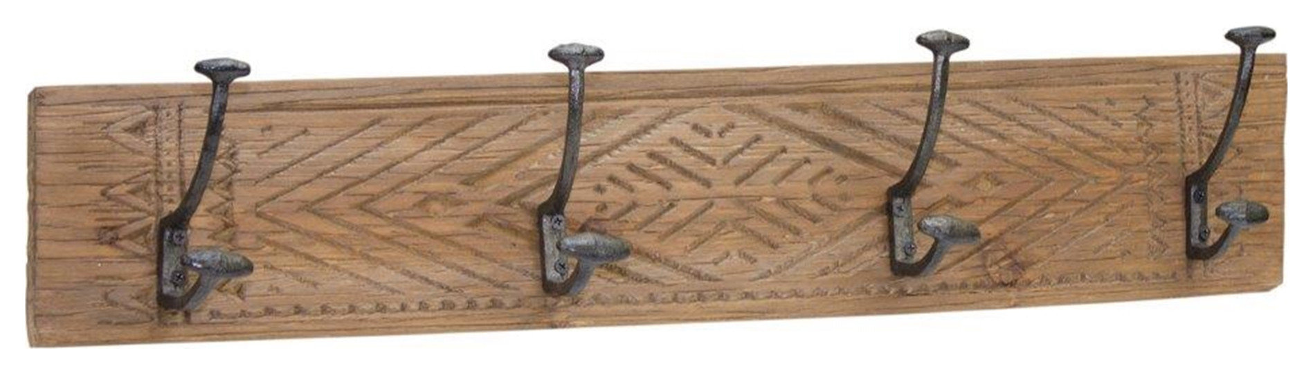 Wall Hooks 27"Lx5"H Wood/Iron - Industrial - Wall Hooks - by Melrose ...