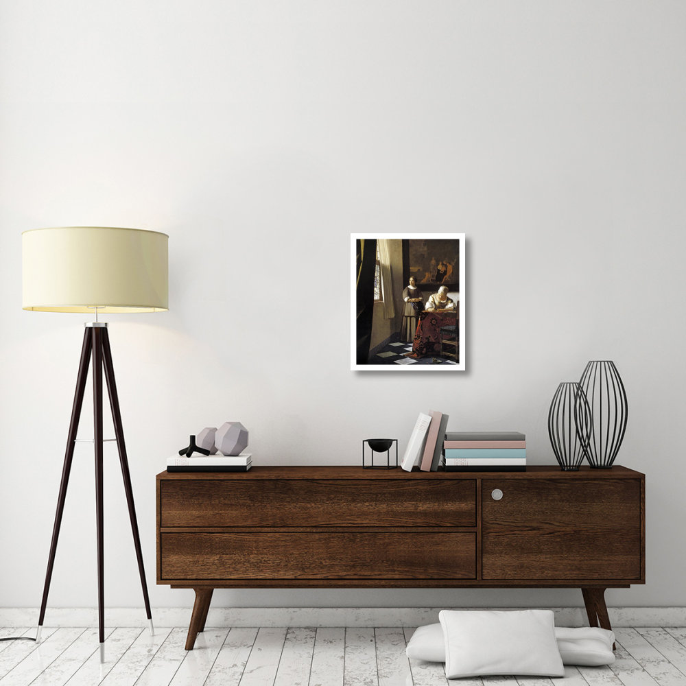 "Lady Writing A Letter With Her Maid" Paper Print by Johannes Vermeer ...