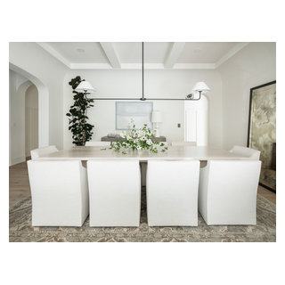CUSTOM WHITE WASHED WHITE OAK DINING TABLE - Beach Style - Dining Room ...