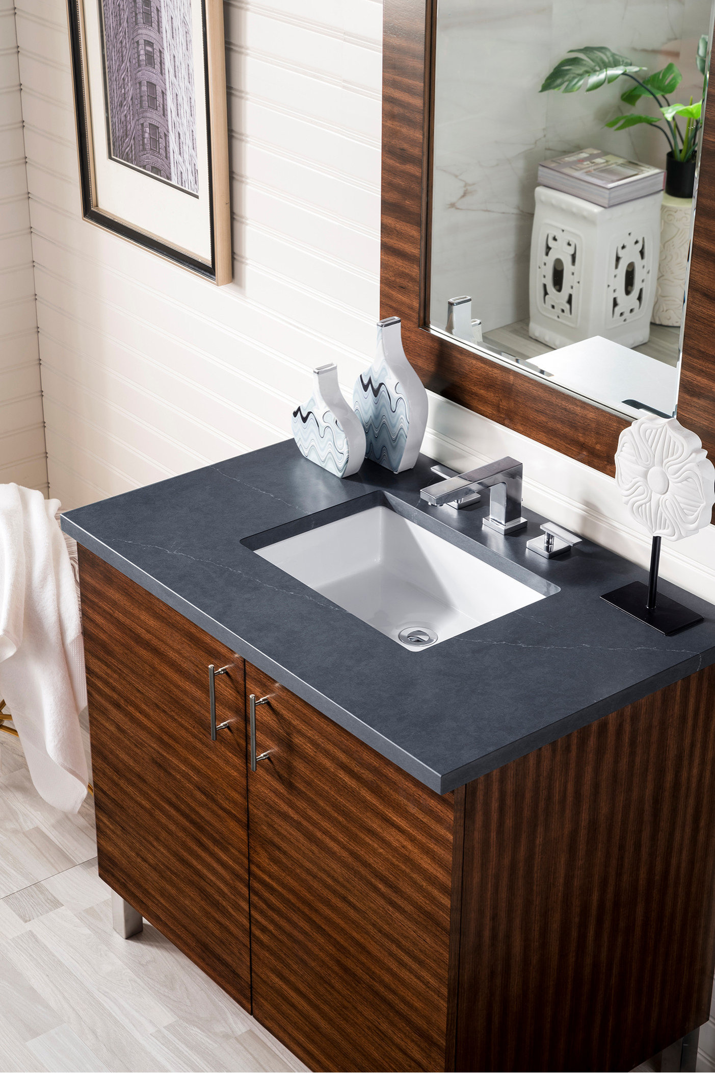 Metropolitan 36" Single Vanity, American Walnut, Charcoal Soapstone ...