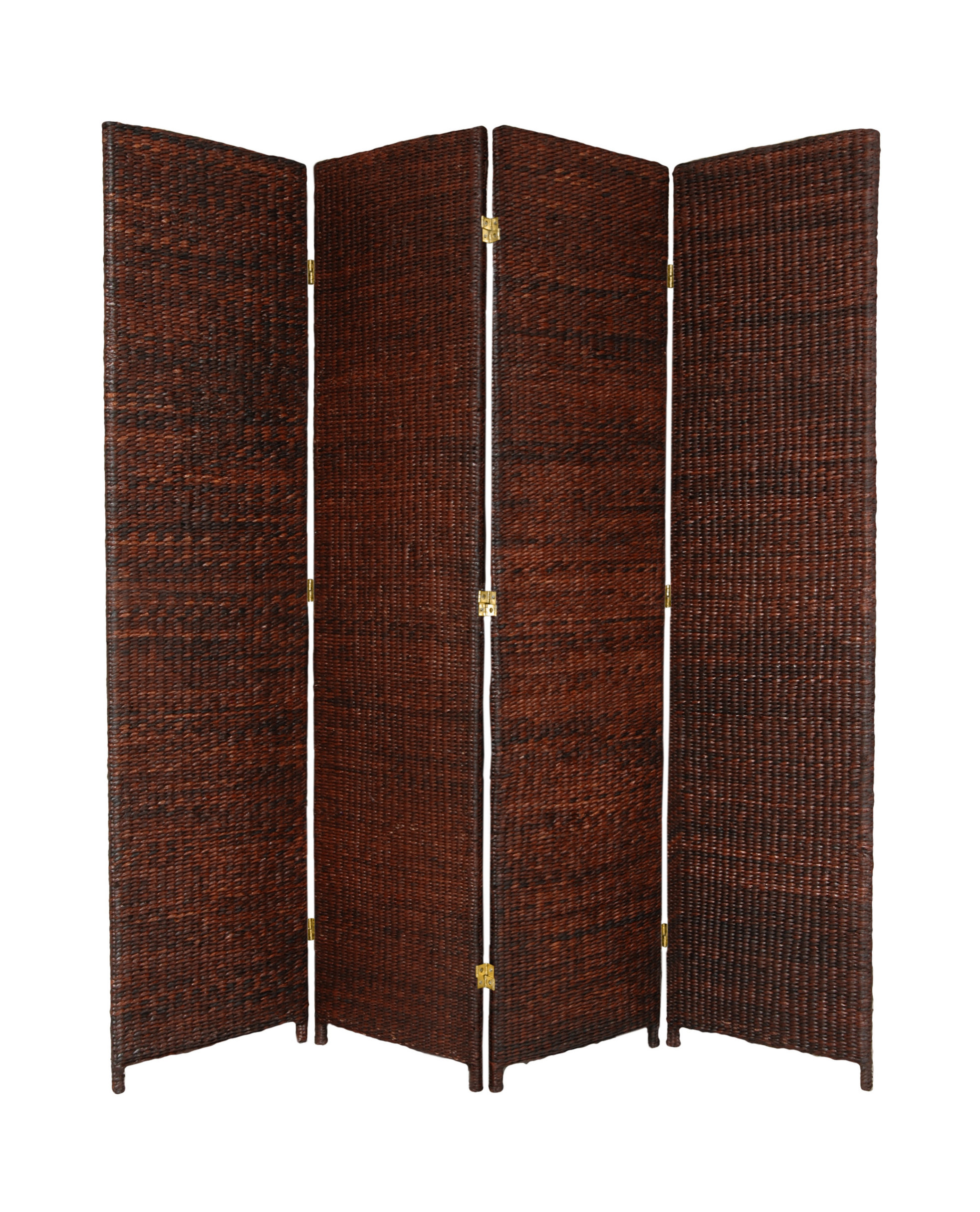 6' Tall Rush Grass Woven Room Divider, 4 Panels - Tropical - Screens ...