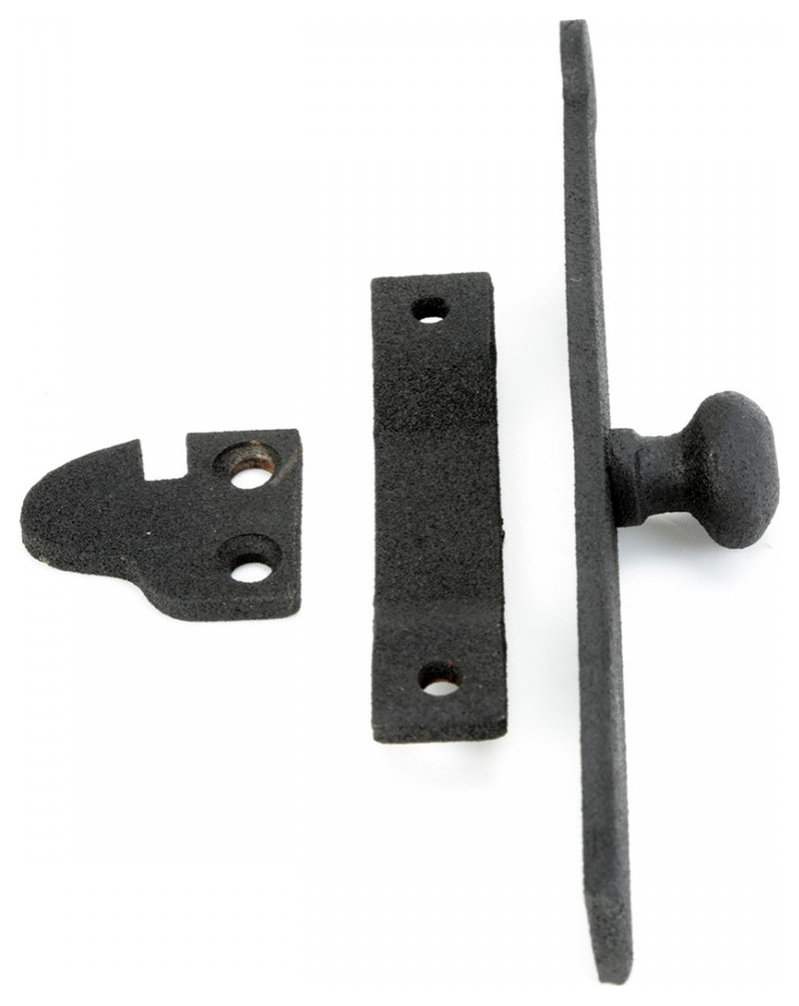 Black Cast Iron Gate Door Latch Bar Catch 6" L Colonial Design with ...