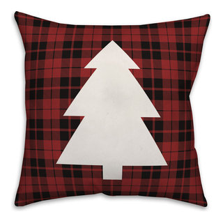 Plaid Christmas Tree Pillow, 20x20 - Rustic - Decorative Pillows - by ...