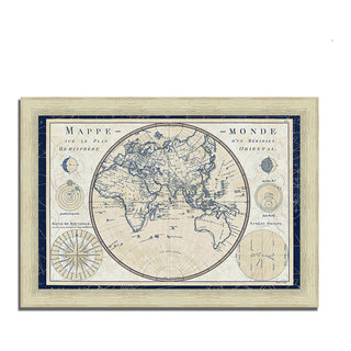 "Plan De Meridien Blue Border" By Sue Schlabach, Framed Painting Print ...