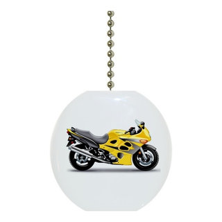 Yellow Motorcycle Ceiling Fan Pull - Contemporary - Ceiling Fan ...