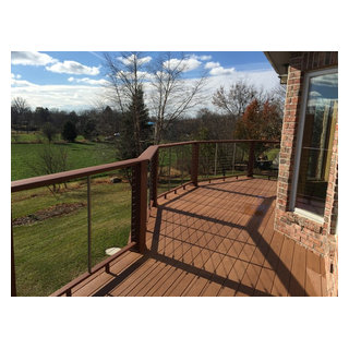 Oconomowoc Radius Timbertech deck with Azek cable railing system ...