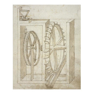 "Folio 13: mill powered by water from siphon" Paper Art, 22"x26 ...