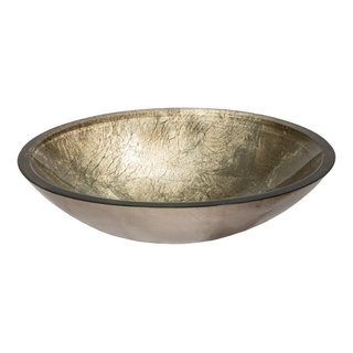 Eden Bath EB_GS76 Champagne Foil Oval Glass Vessel Sink - Contemporary ...