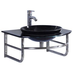 Fresca Ordinato Corner Mount Glass Vanity - Contemporary - Bathroom ...