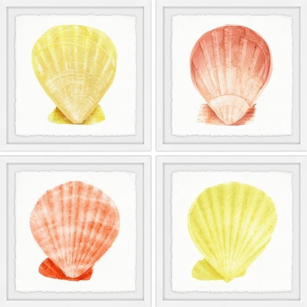 "Sea Shells Wonder" Quadriptych, 36"x36" - Beach Style - Prints And ...